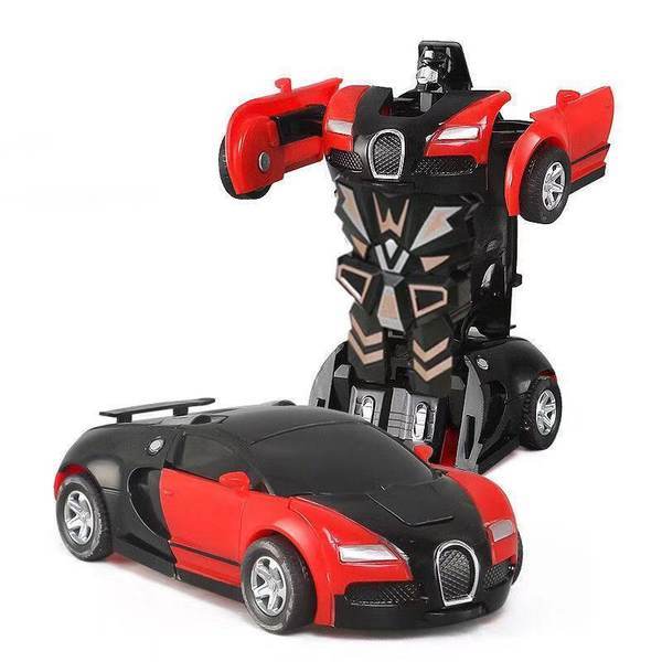 Transformer Toy Car Bugadi Robot Automotive Return Racing Pull Back For ...