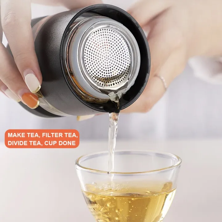 Insulated Cup With Filter Tea Maker Thermos Stainless Steel Bottle With ...