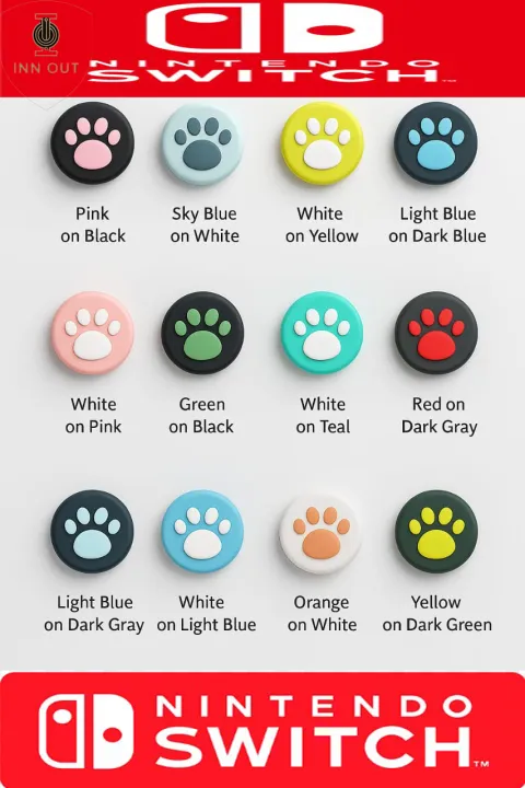 Nintendo Switch 12pcs Cat-Claw Rocker Joystick Cap-Cover For NS Switch ...