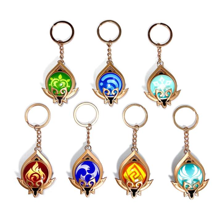 Loveshopping* Anime Keychain Genshin Impact Vision Element God's Eye ...