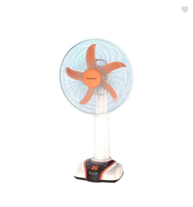 Kennede Rechargeable Half Stand Fan - 16 Inch - White And Orange ...