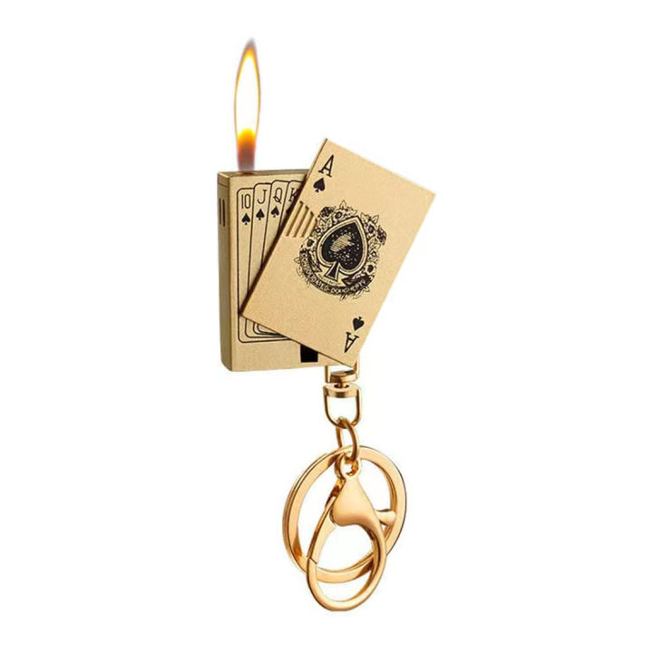 Mini Side Slide Tekka Card Lighter Metal Creative Keychain Lighter ...