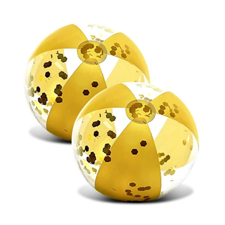 【Yurui】Outdoor Inflatable Beach Ball Water Party Pool Toys Glitter ...