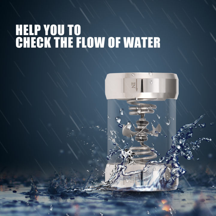 G1/4 Threaded Computer Water Cooling System Flow Meter Indicator Metal ...