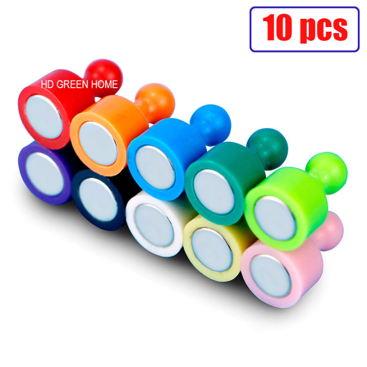 10 pcs x Magnetic Push Pin (12x20mm) Colorful Refrigerator Fridge ...