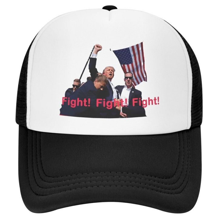 Shooting Fight Foam Mesh Trucker Hat Vintage 2024 Trump Shot Scene ...