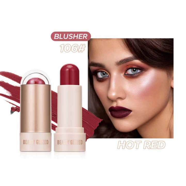 Beauty Glazed Cream Blush Stick-#106 Hot Red (Blush) | Daraz.com.bd