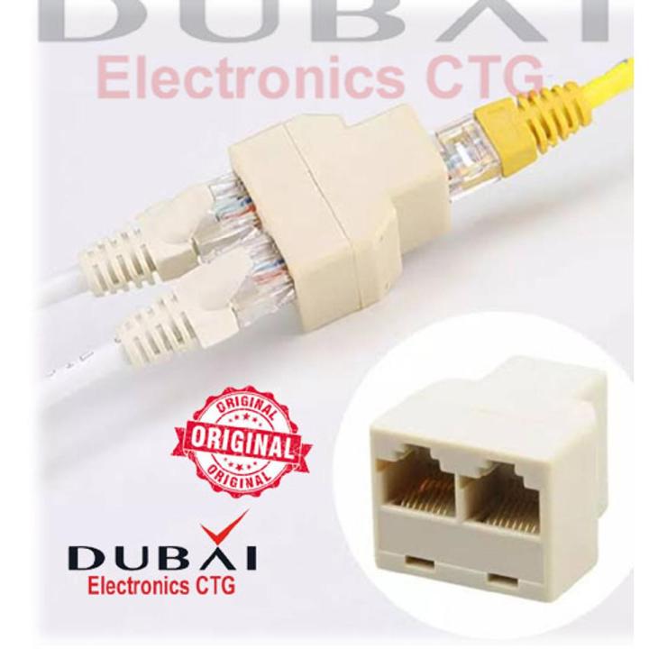 Ethernet Lan cable 1 to 2, RJ45 Cat 5/6 joiner coupler, Connector ...