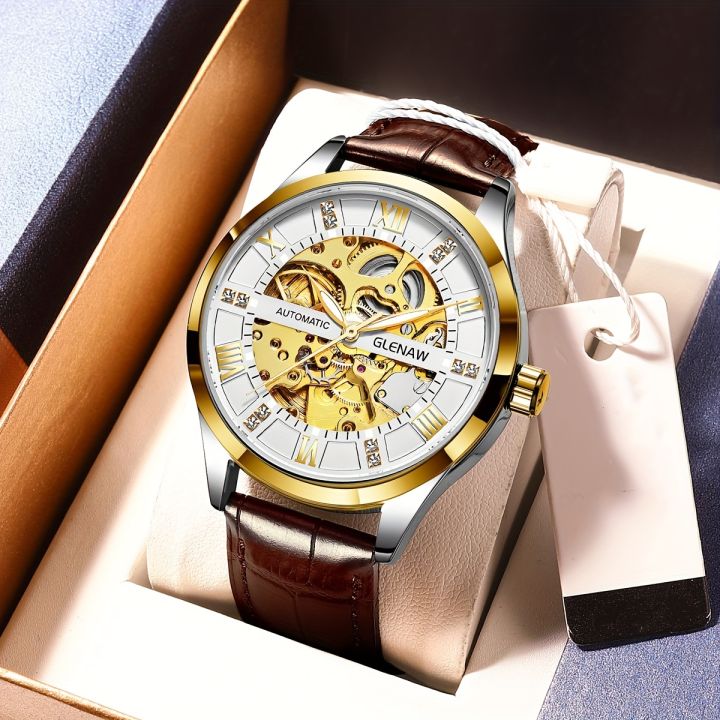 Automatic Watches for Men, Skeleton Watches for Men Stainless Steel ...