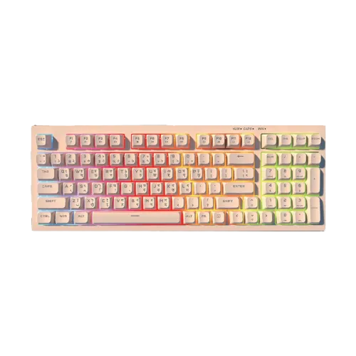 Silent-98 Sunset Mechanical Keyboard – 98-Key Compact Layout with ...