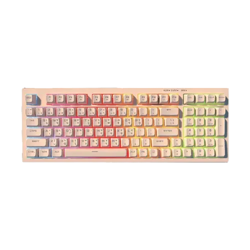 Silent-98 Sunset Mechanical Keyboard – 98-Key Compact Layout with ...