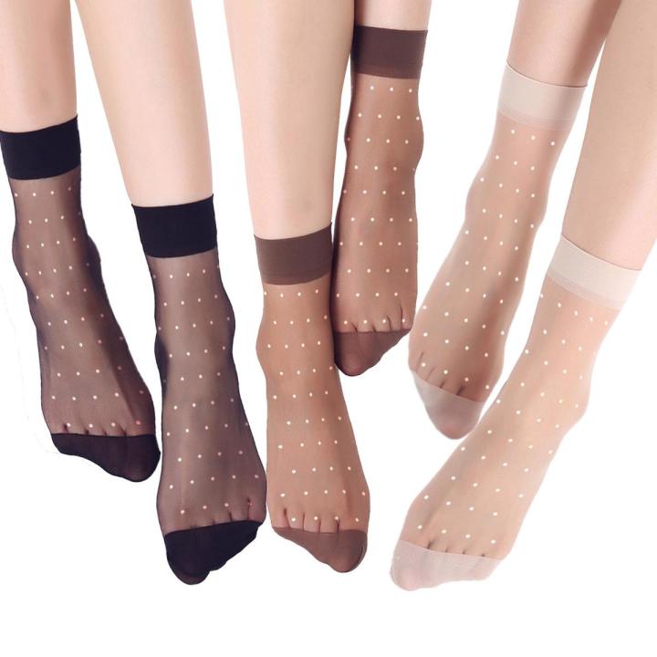 20 Pcs=10 Pair/Lot Cool Breathable Summer Style Black Skin Sock Pure ...