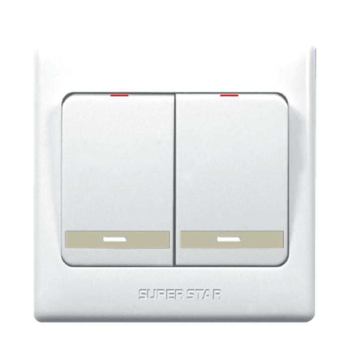 Super Star Rose 10A 2 Gang Electrical Wall Switch Two 2Gang | Daraz.com.bd