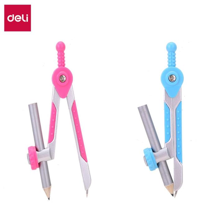 DELI E8615 COMPASS WITH PENCIL PINK/ BLUE | Daraz.com.bd