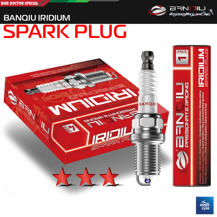 BANQIU Iridium Spark Plug for Motorcycles – Long and Short Thread, Durable, and Efficient (Made ...