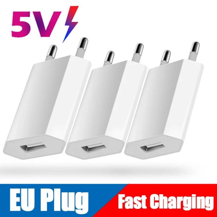 5V 1A USB Travel Wall Charger European EU Plug Power Adapter For iPhone ...