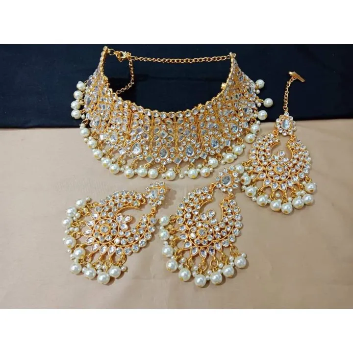 Traditional Fashion Wedding/Party Bridal Choker Necklace Earrings ...
