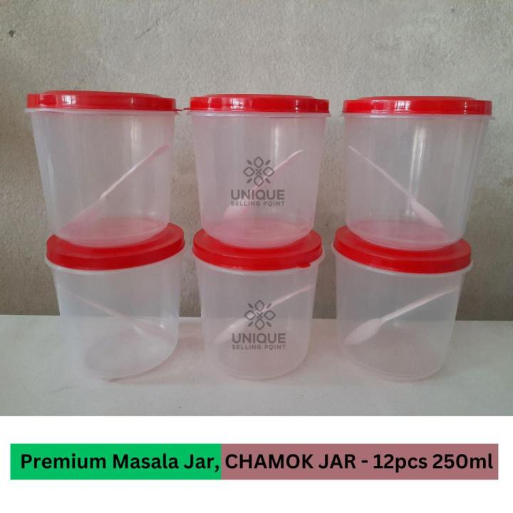 Premium Masala Jar, CHAMOK JAR 12pcs Plastic Jar - 250ml | Daraz.com.bd