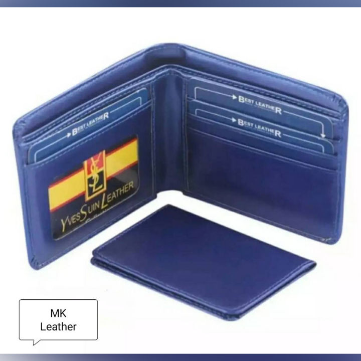 SKY Blue YSL Brand Stylish Artificial Leather wallet for men | Daraz.com.bd