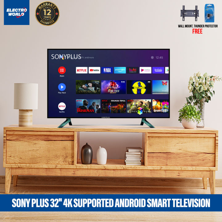 Sony Plus 32'' 4k Supported Android Smart Television Wi-Fi HD Led Tv 4k Supported Ram 2 GB Rom ...