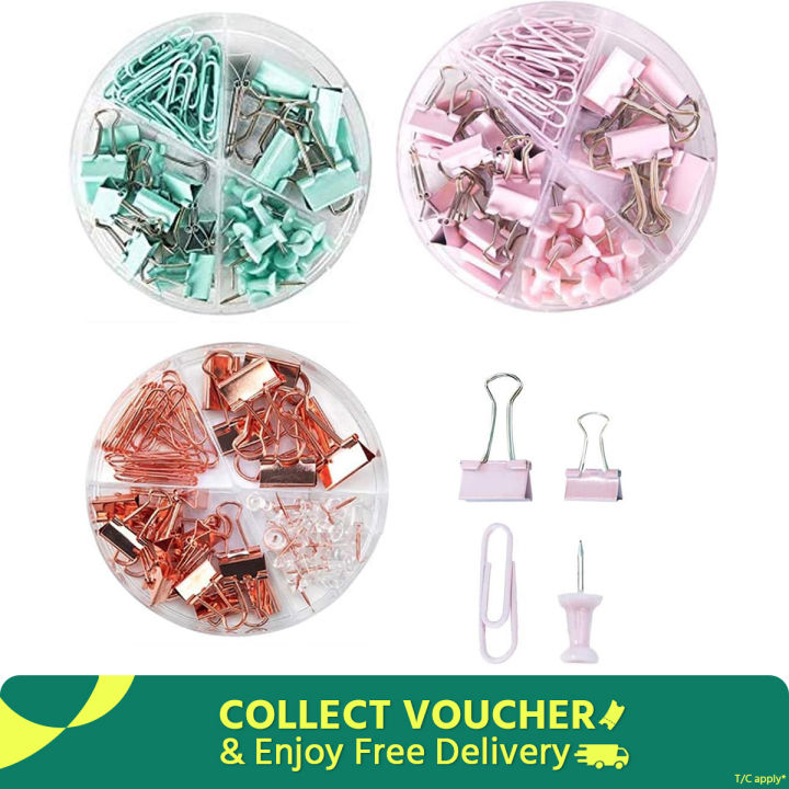 Paper Clips Stationery Set Paper Binder Swallowtail Clip Map Push Pins ...