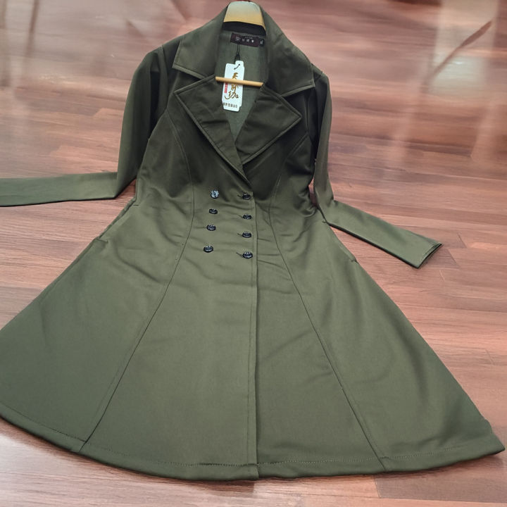 Ripti dress museum Lady Winter Coat Solid Color Flap Pockets Winter ...