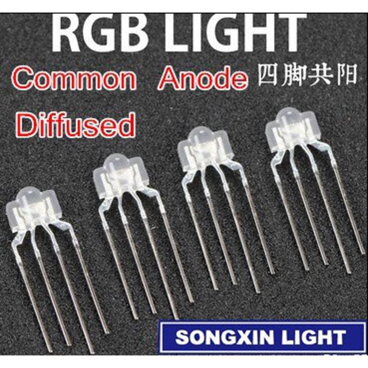 【happy one】100PCS 3mm led diffused 4-PIN multicolor dip led 2.6*3.5*6 ...