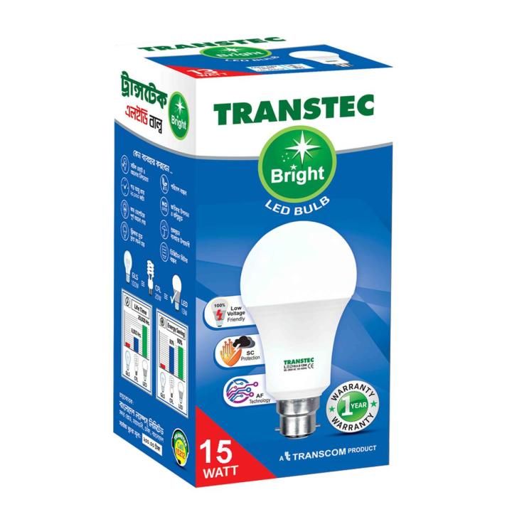 Transtec Bright LED Bulb 15 Watt (Screw/Pin Type) | Daraz.com.bd