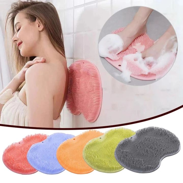 Silicone Exfoliating Shower Massage Scraper Non-Slip Bath Scrub Pad ...