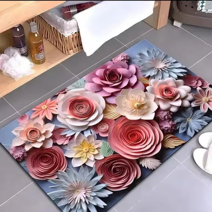 Daisy Diatom Mud Mat Household Bathroom Water Absorbent Doormat Non ...