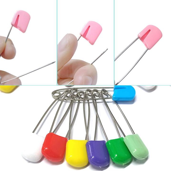 20 Pcs Diaper Pins, Plastic Head Safety Pin with Safe Locking Closures ...
