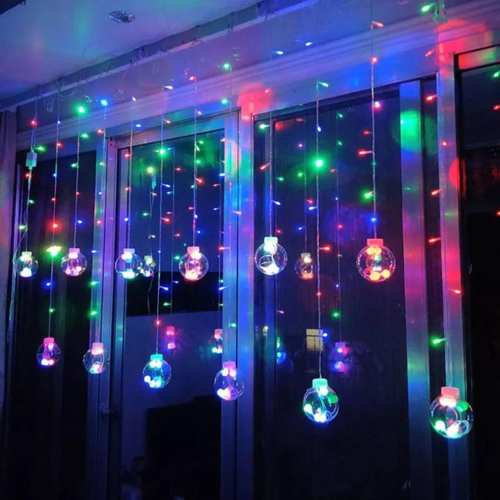 LED Christmas Lights Ball Curtain String Light 220V Fairy Light Outdoor ...