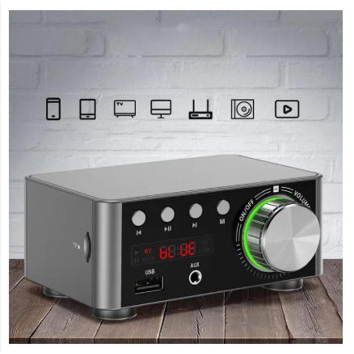 Powerful Mini 100W Bluetooth 5.0 Power Amplifier Hi-Fi 2.0 Channel ...