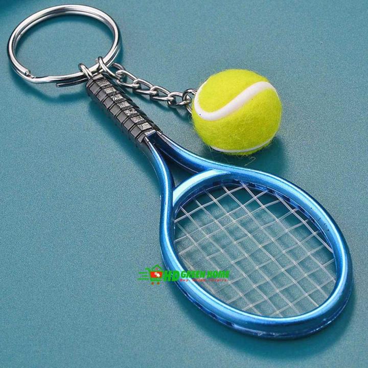 Tennis Racket Keyring Sport Mini Keychain Key Ring Key Holder (Blue ...