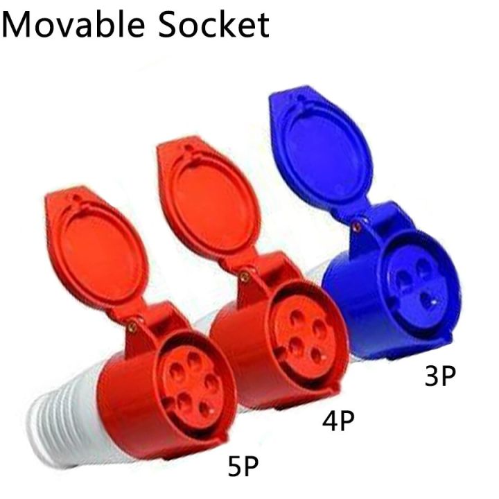 16A/32A 3P/4P/5P IP44 Waterproof Male Female Electrical Connector Power Connecting Industrial ...
