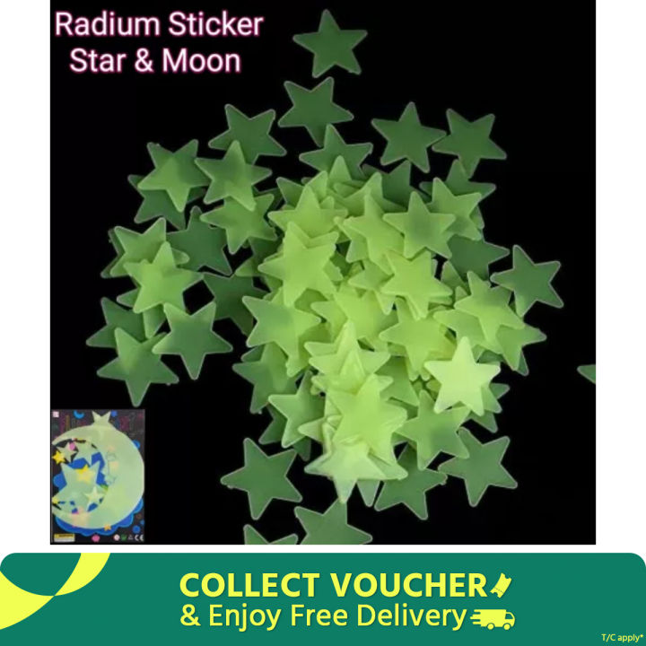 Radium Sticker STAR & MOON Shape - 1 Pack | Daraz.com.bd
