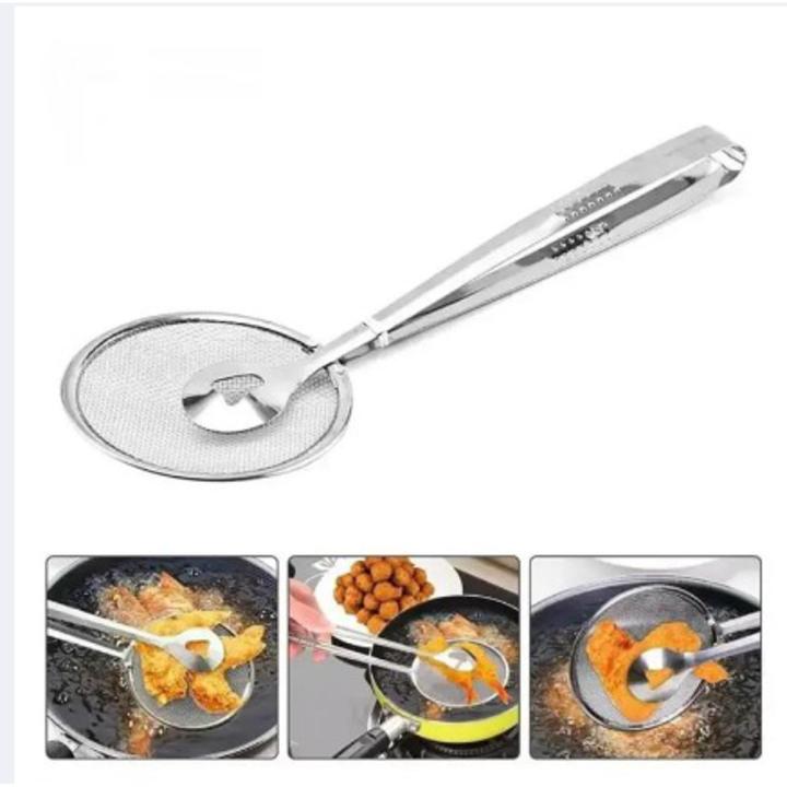Frying Spoon/Frying Tong/Filter Spoon Strainer with Clip 2 in 1 Fry ...