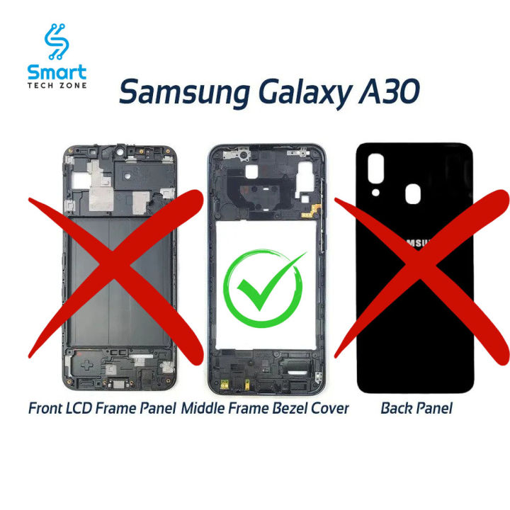Samsung Galaxy A30 Middle Frame (Without LCD Frame Panel and Back Panel ...
