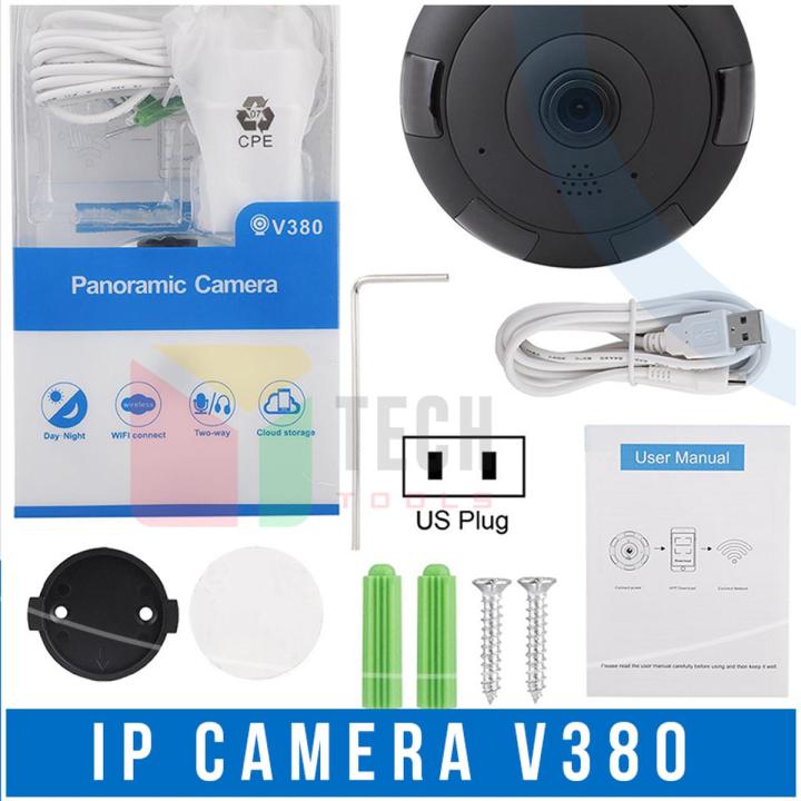 IP Camera V380 Panoramic 360 Degree WiFi IP Camera Wireless CCTV Camera ...