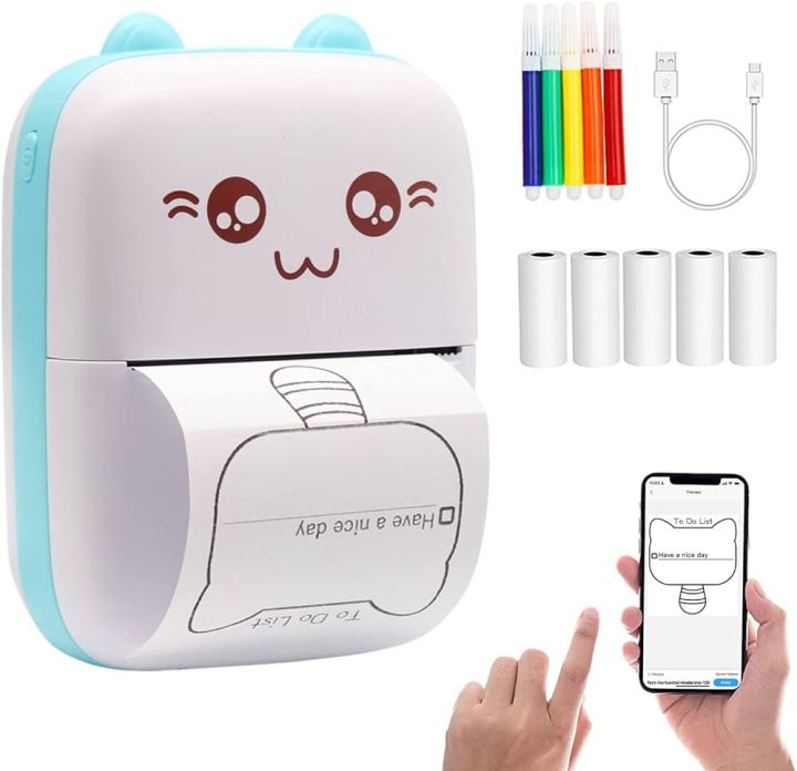 Portable Thermal Mini Printer 58mm Label Sticker Printer and Photo ...