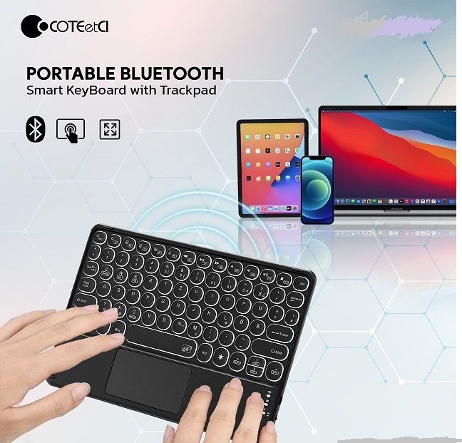 COTEetCI Bluetooth Smart KeyBoard with Trackpad - Black | Daraz.com.bd