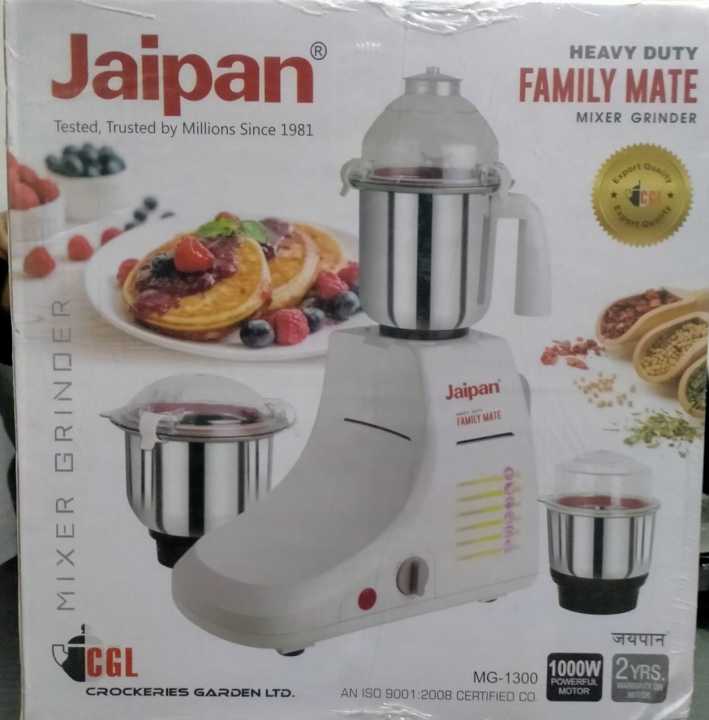 Jaipan Blender /Grinder /Mixer Family Mate (1000WT) Made in India ...