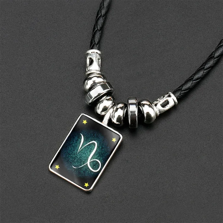 Luminous men's obsidian twelve constellation necklace Douyin ...