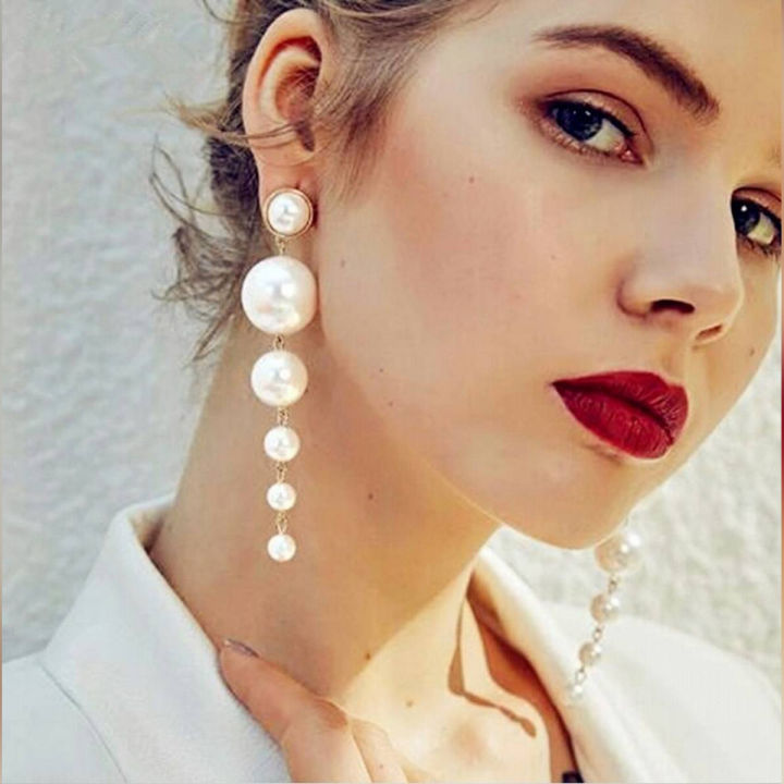 Pearl earrings artificial store