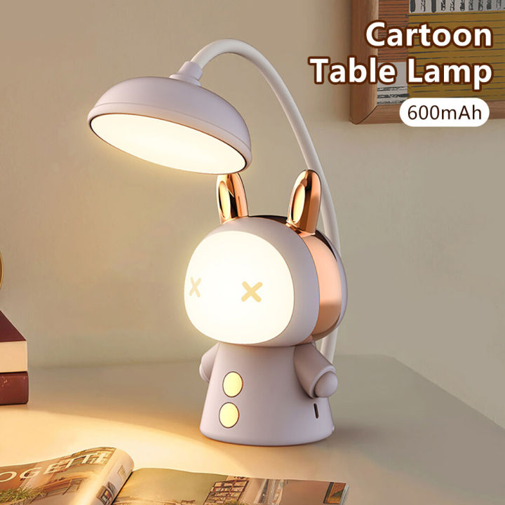 Cartoon USB Rechargeable Table Lamp Dual Light LED Lamp Student Kids ...