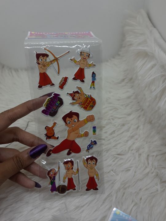 Small Size Sticker Set 4 ps ( Doraemon , Angry Birds , Chhota Bheem ...
