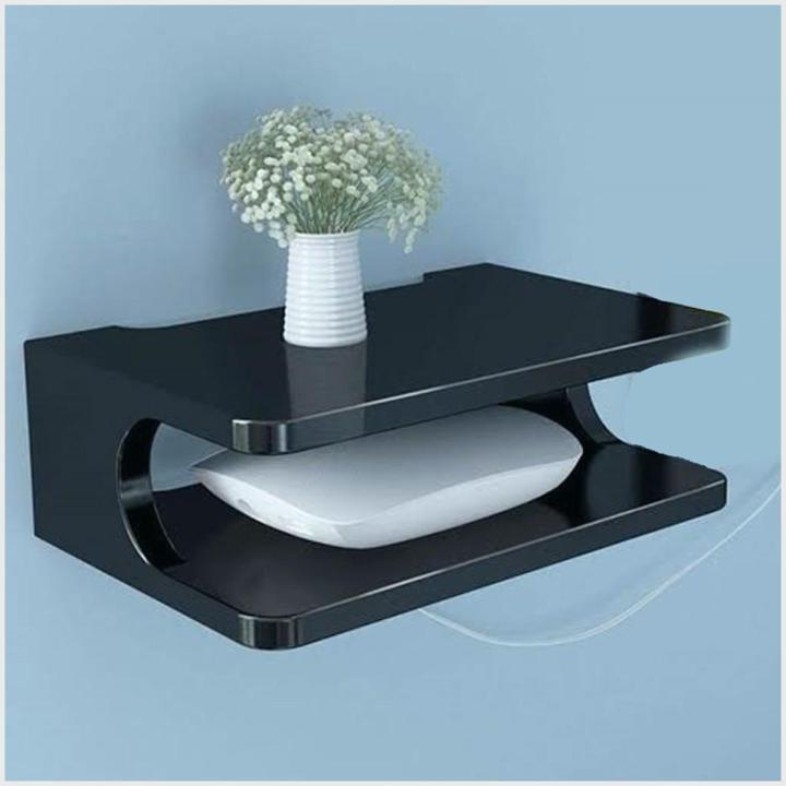 Wifi Router Stand Shelf Wall Mount Double Layer Storage Set Top Box ...