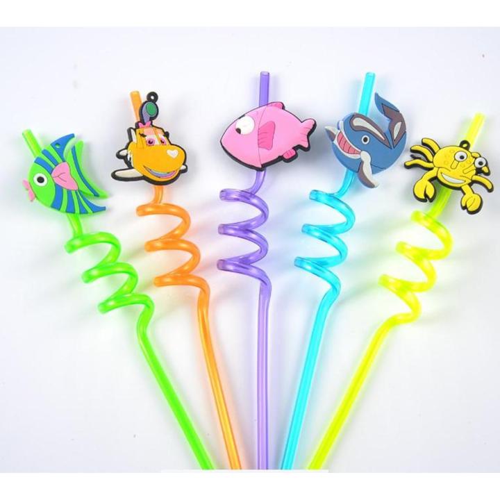 Cute Cartoon Fish Drinking Straw - 4 pcs | Daraz.com.bd