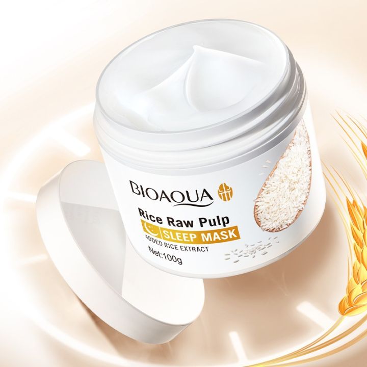 BIOAQUA Rice Raw Pulp Sleeping Mask Replenish Brighten Strengthen Skin ...