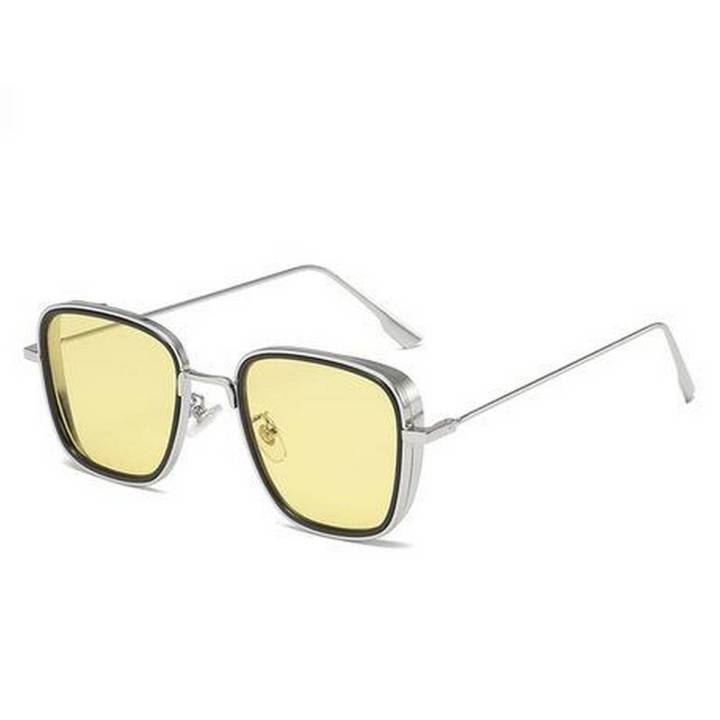 Luxury Brand Square Sunglasses Metal Frame Shades for Men (night ...